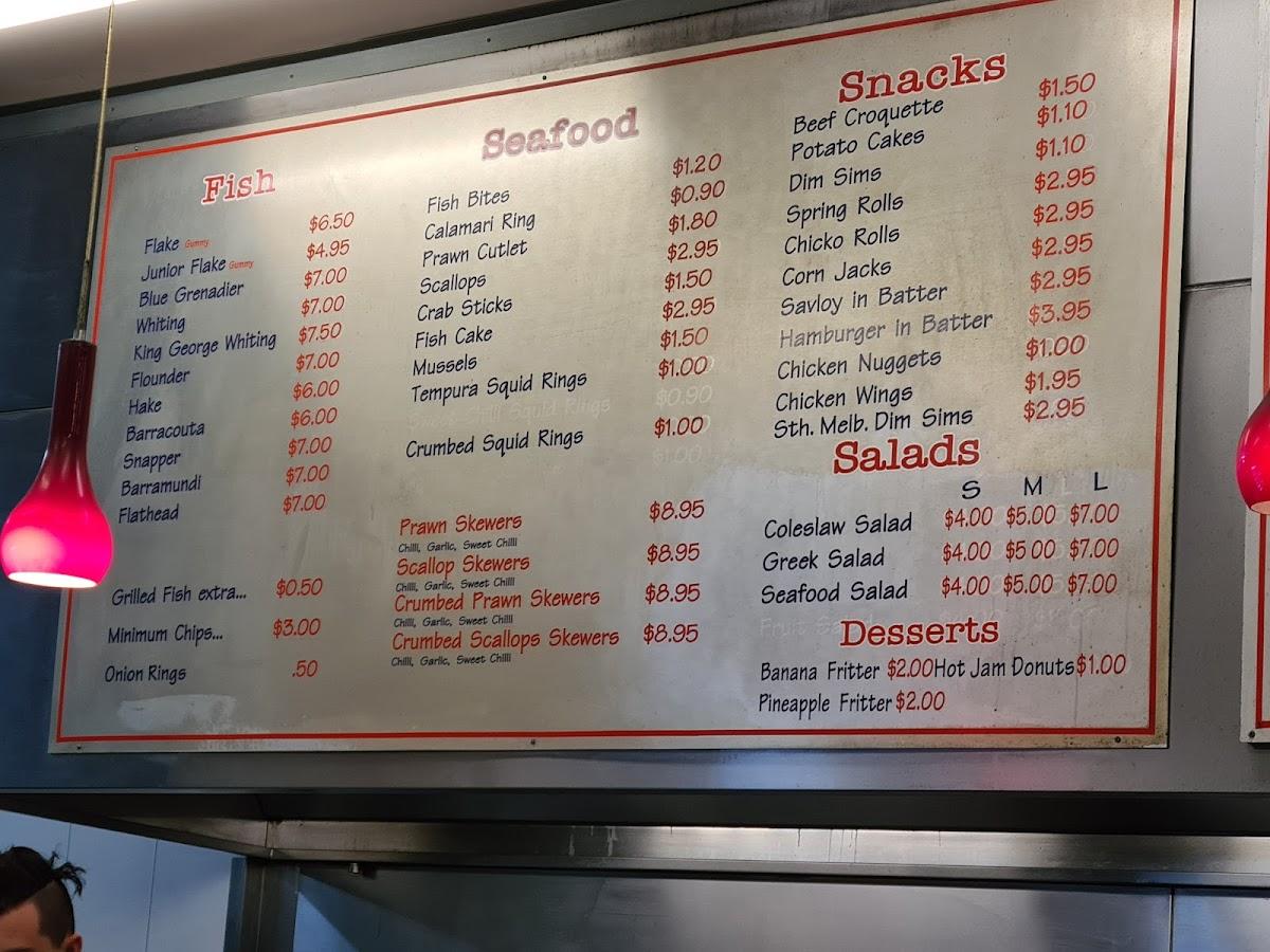 Menu at South Morang Fish and Chips fast food, South Morang