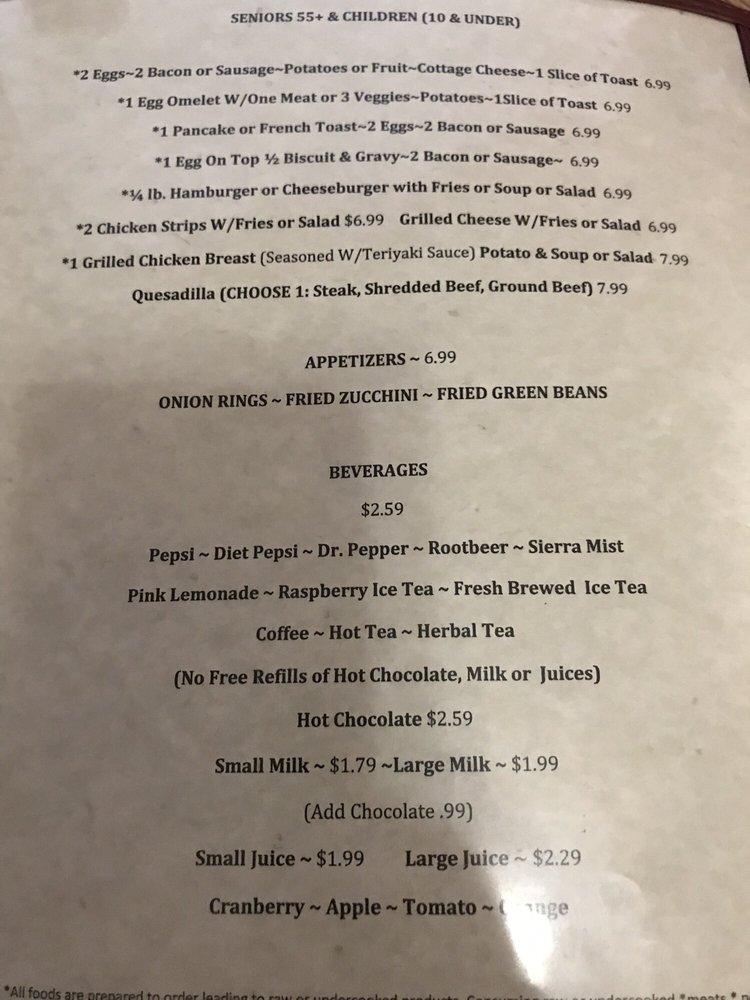 Menu at Coyote Cafe, Bullhead City