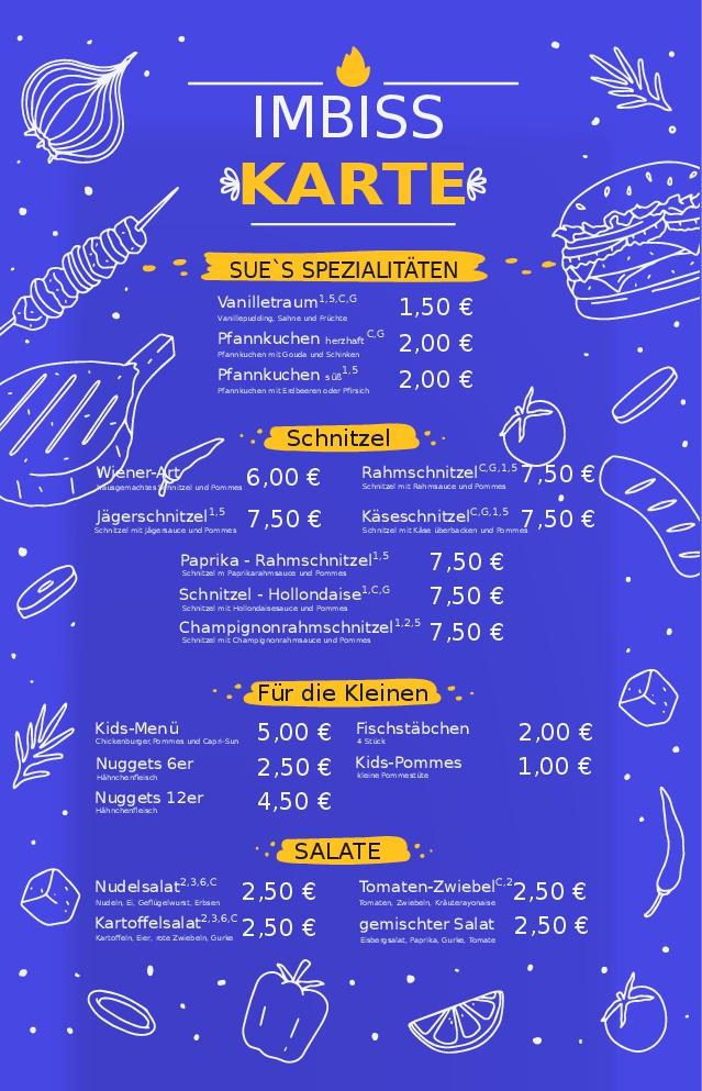 Carta del restaurante Imbiss DirkandFriends, Herzogenrath