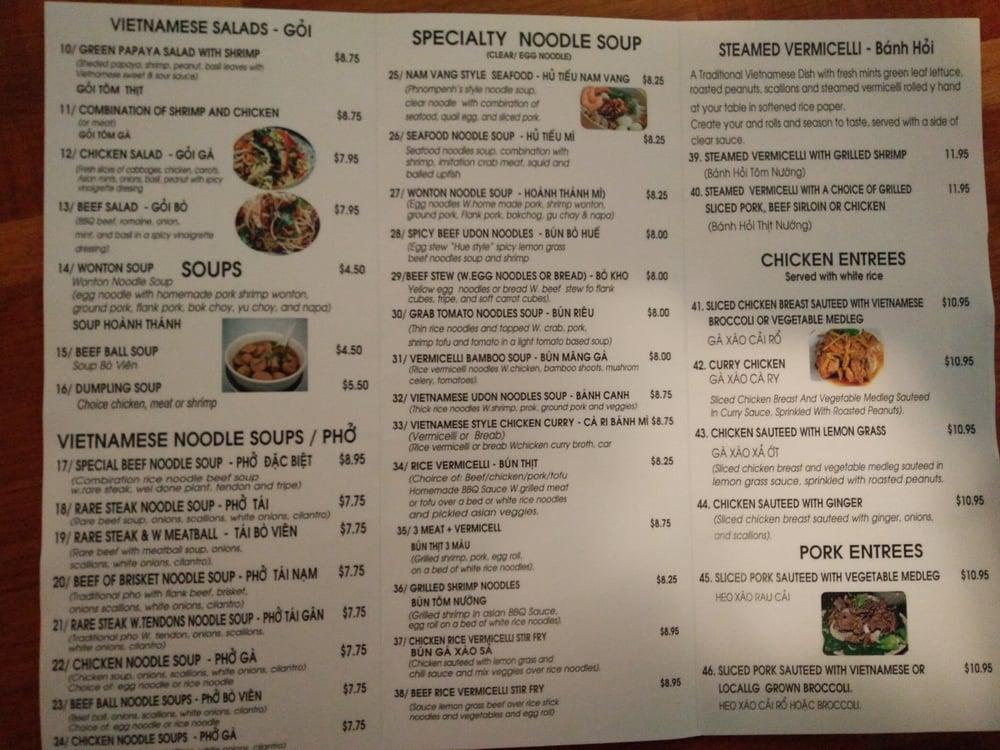 Menu at Alo Saigon restaurant, Westfield