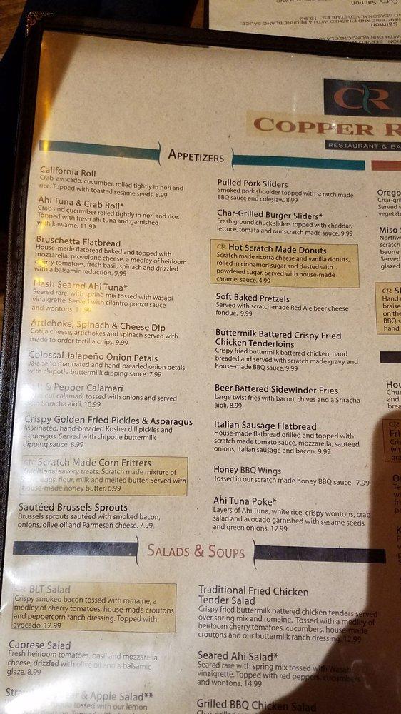 Menu at Copper River Restaurant & Bar, Hillsboro