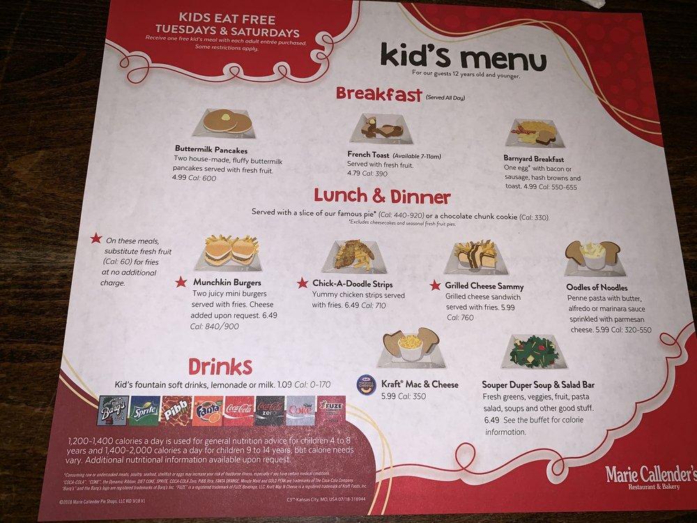 Menu at Marie Callender's Restaurant & Bakery, Riverside, Merrill Ave