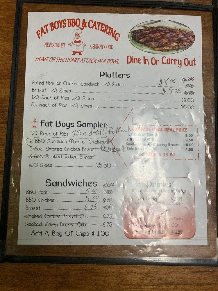 Menu at FAT BOY'S BBQ, Saint Paul