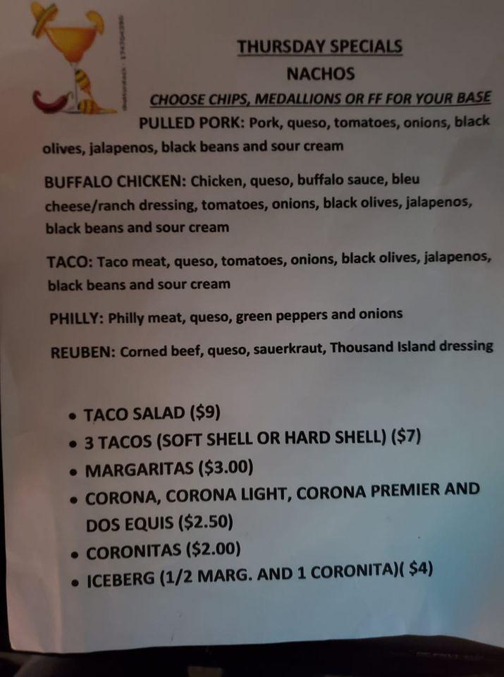 Menu at Layla's Pub & Grille, Wisconsin Rapids