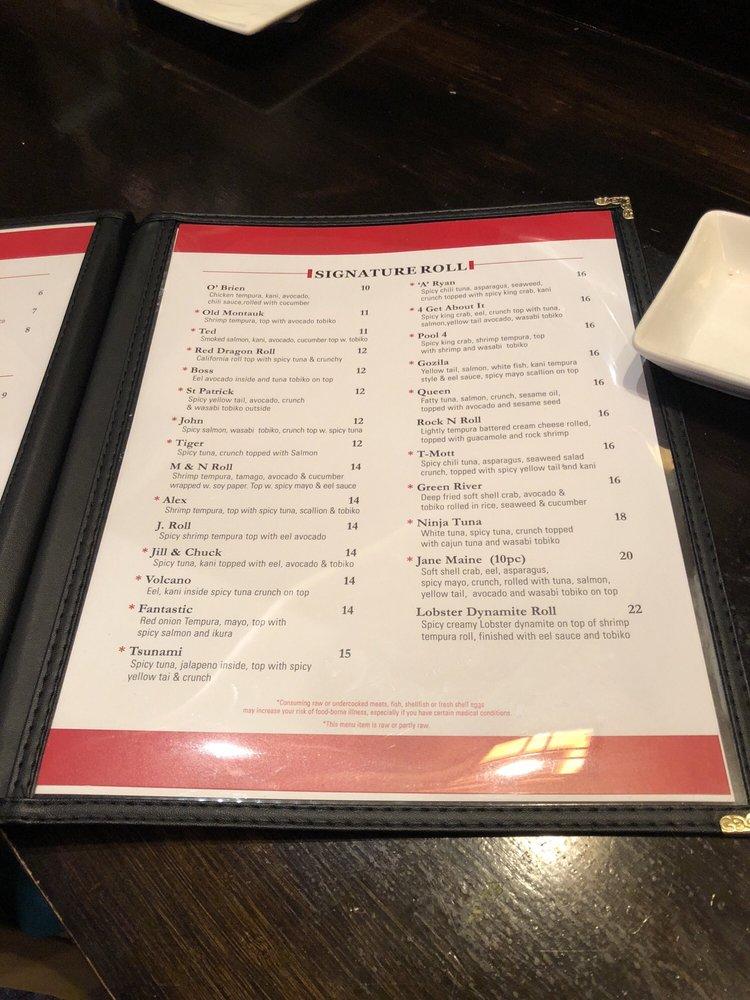Menu at Zakura restaurant, Amagansett