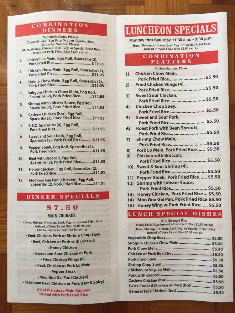 Menu at Canton Restaurant, Homestead