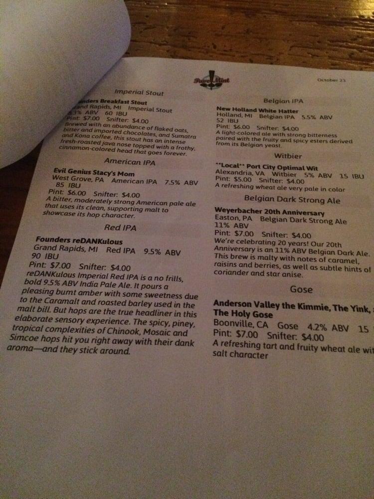 Menu at PaveMint Smokin' Taphouse pub & bar, Front Royal