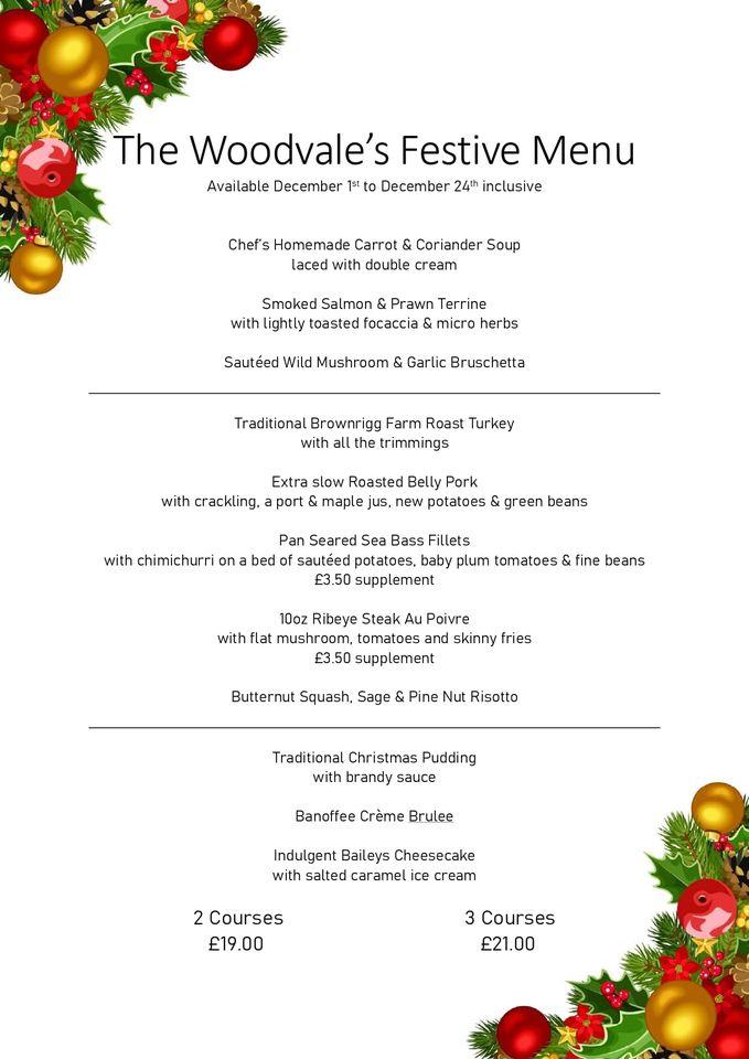 Menu at The Woodvale pub & bar, Gurnard