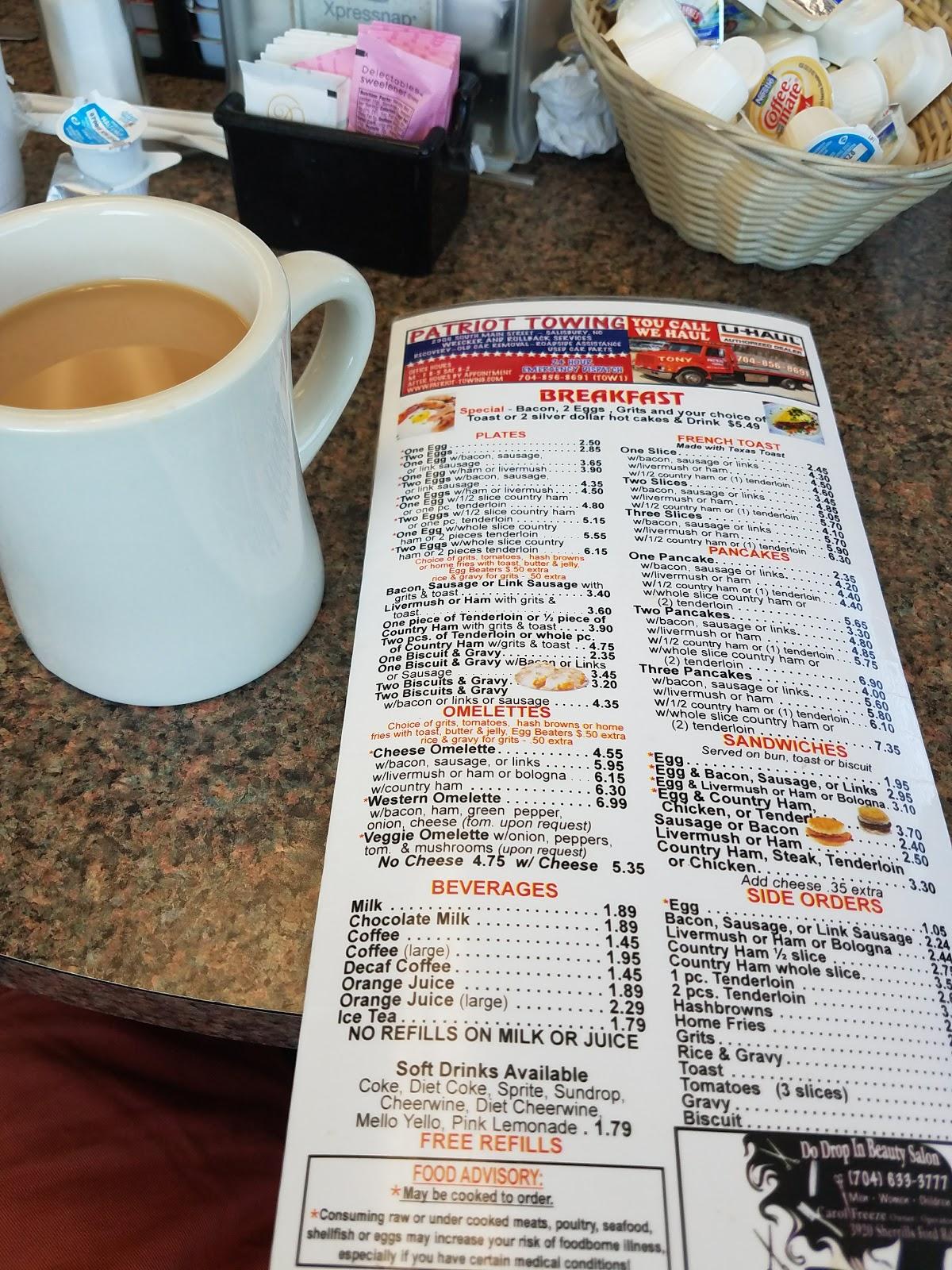 Menu at College Barbecue, Salisbury