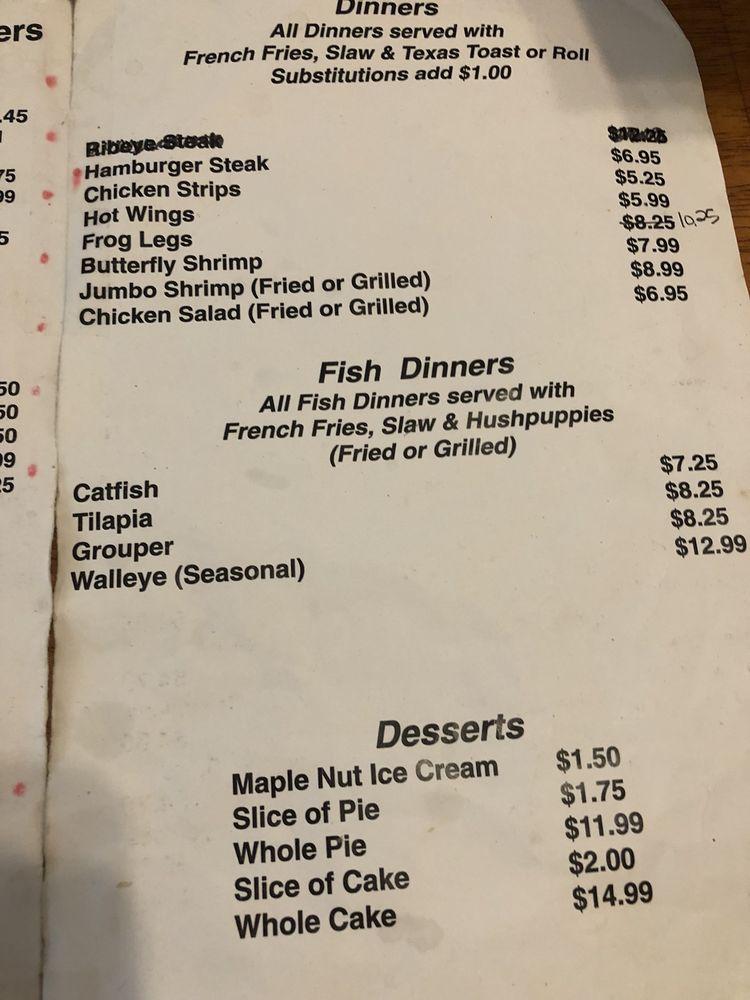 Menu at Ollie's Place restaurant, Celina