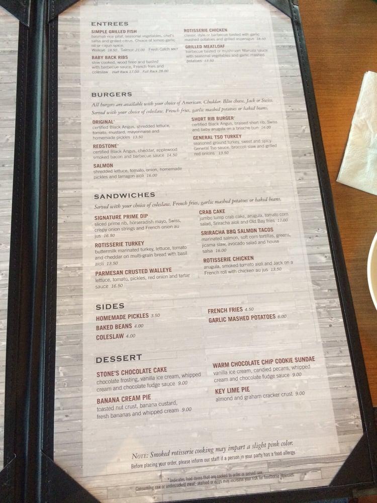 Menu at Redstone American Grill pub & bar, Burlington