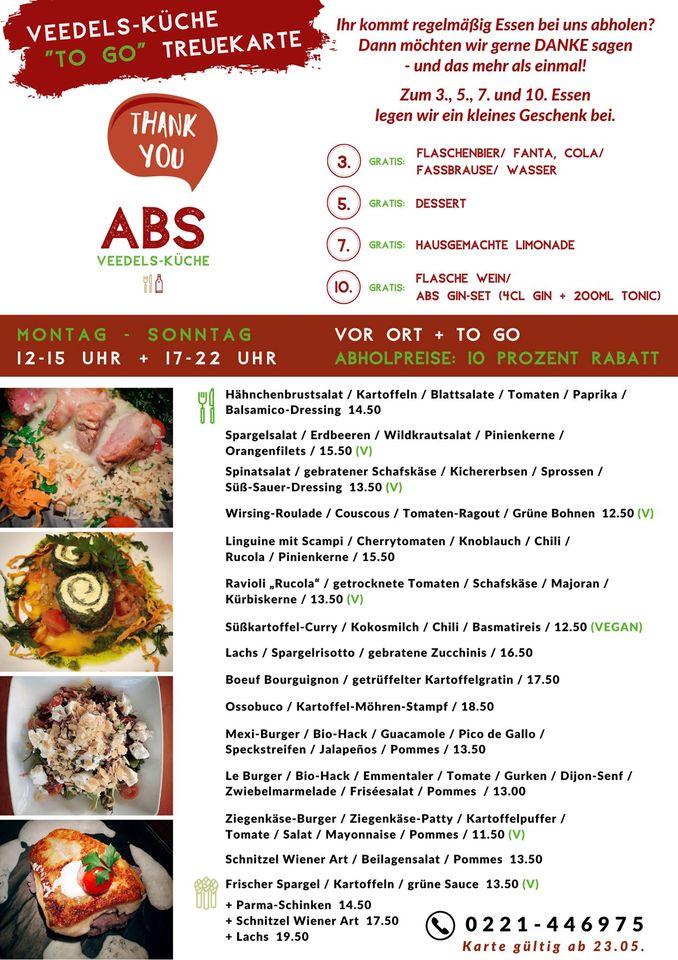 Menu at ABS Restaurant, Bar & Club, Cologne