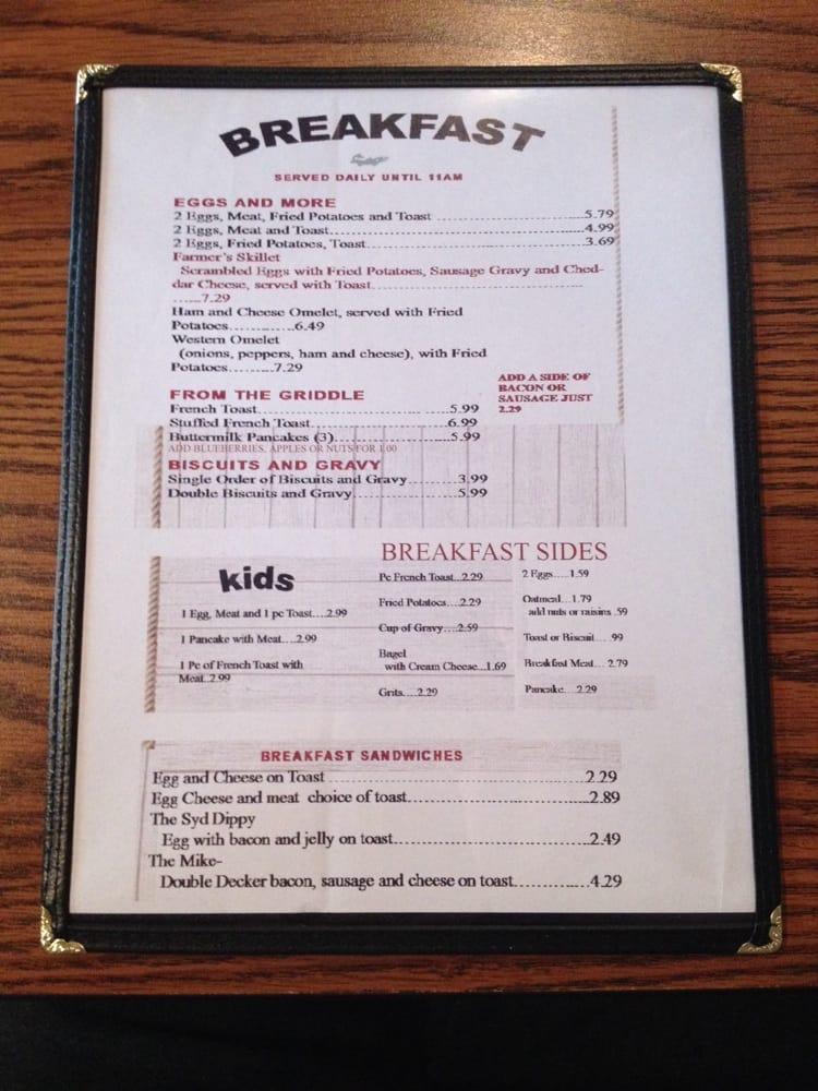 Menu at Ray's Harvest House restaurant, Albany