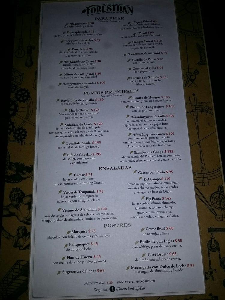 Menu at Forest Dan pub & bar, La Lucila, Avenida Maipu 3297
