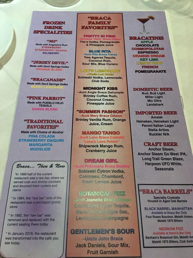 Menu at Henris @ Braca Cafe, Sea Isle City