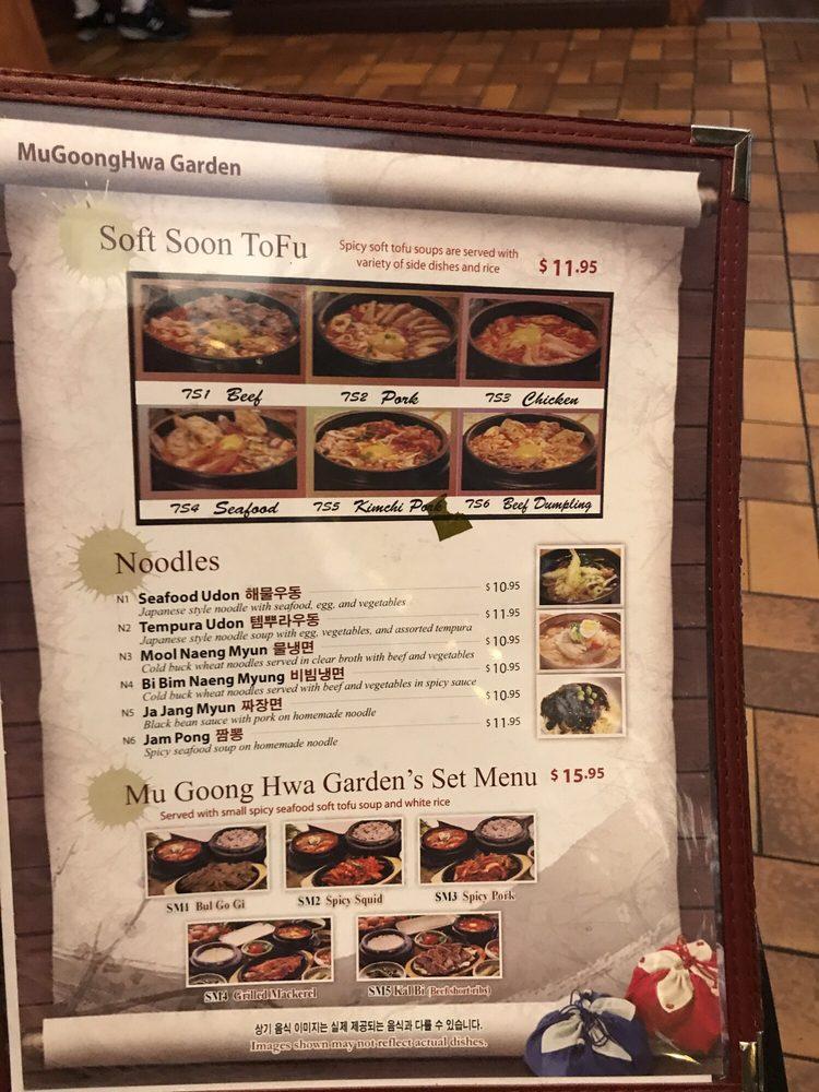 Menu at Mu Goong Hwa Garden restaurant, Ottawa