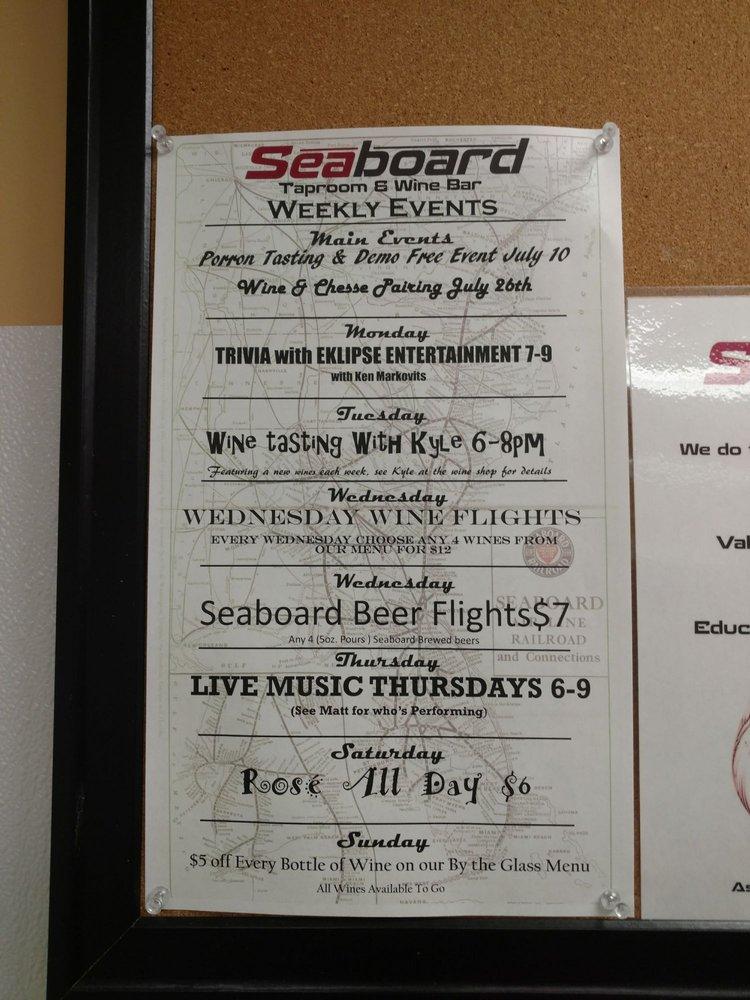 Menu at Seaboard Brewing, Taproom, & Wine Bar, Matthews