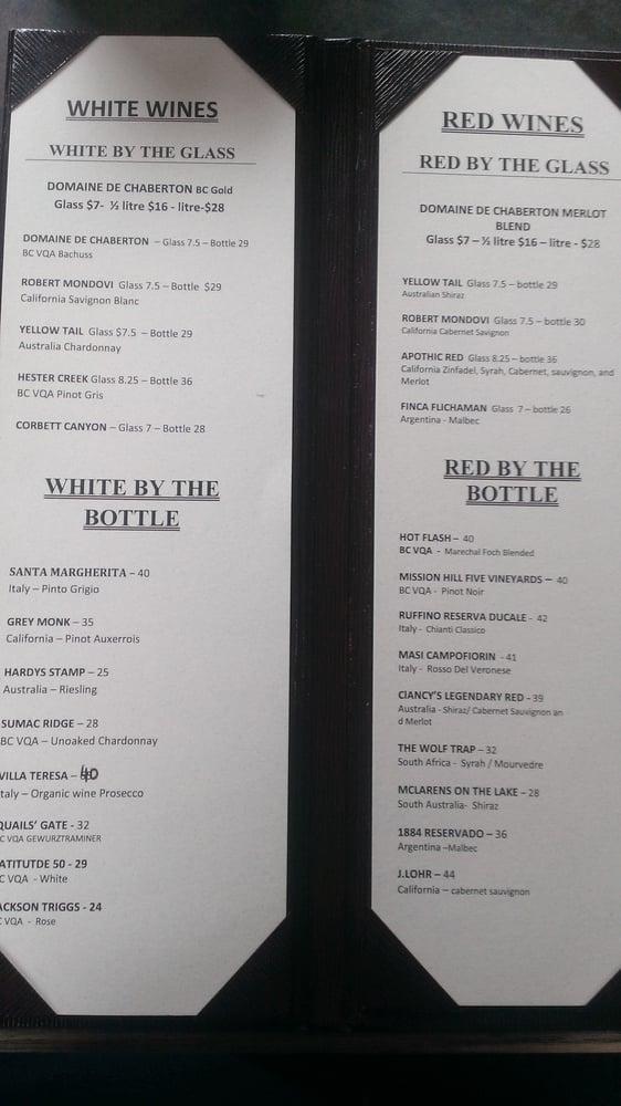 Menu at Wildcat Grill steakhouse, Chilliwack, Yale Rd