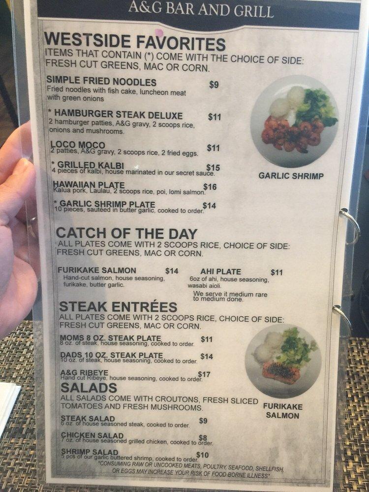 Menu at A & G Bar And Grill, Maili