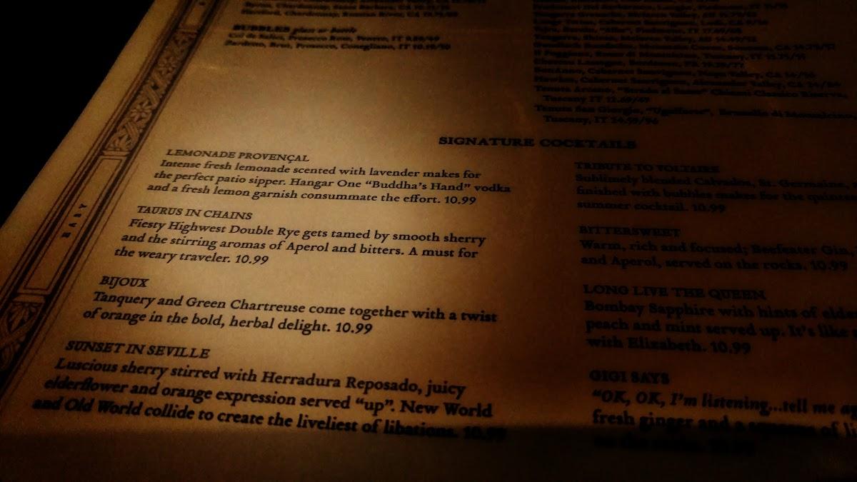 Menu at Ecco Airport restaurant, Atlanta, N Terminal Pkwy