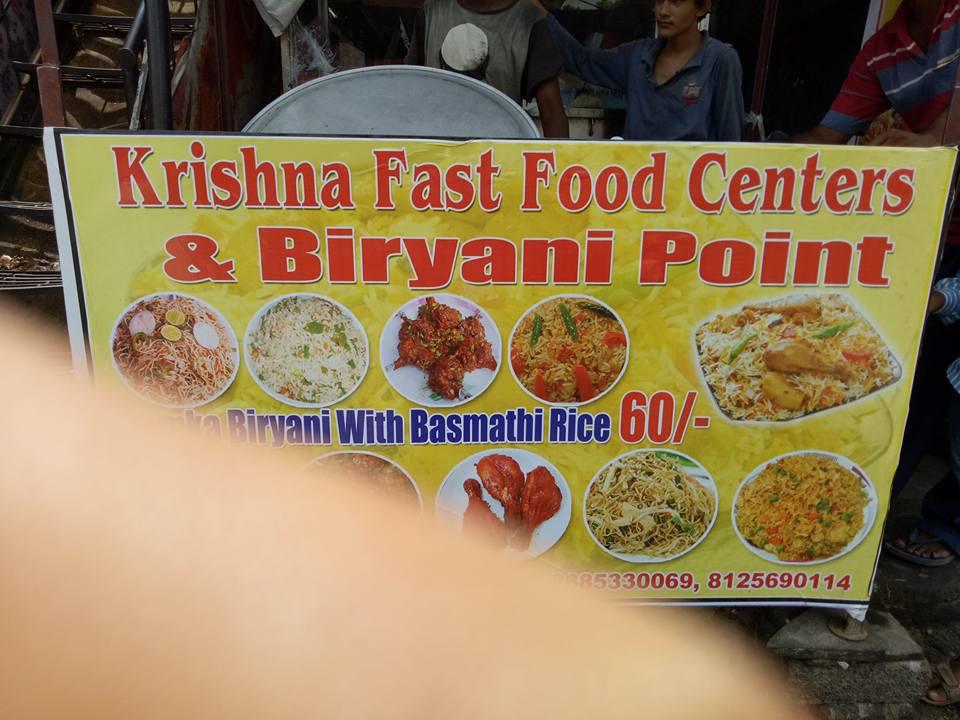 Menu at Krishna Chinese Fast Food Center, Hyderabad