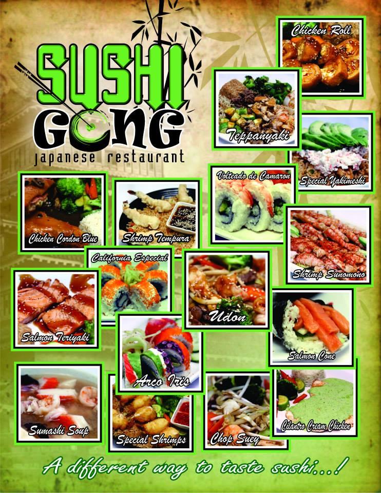 Menu at Sushi Gong restaurant, Douglas