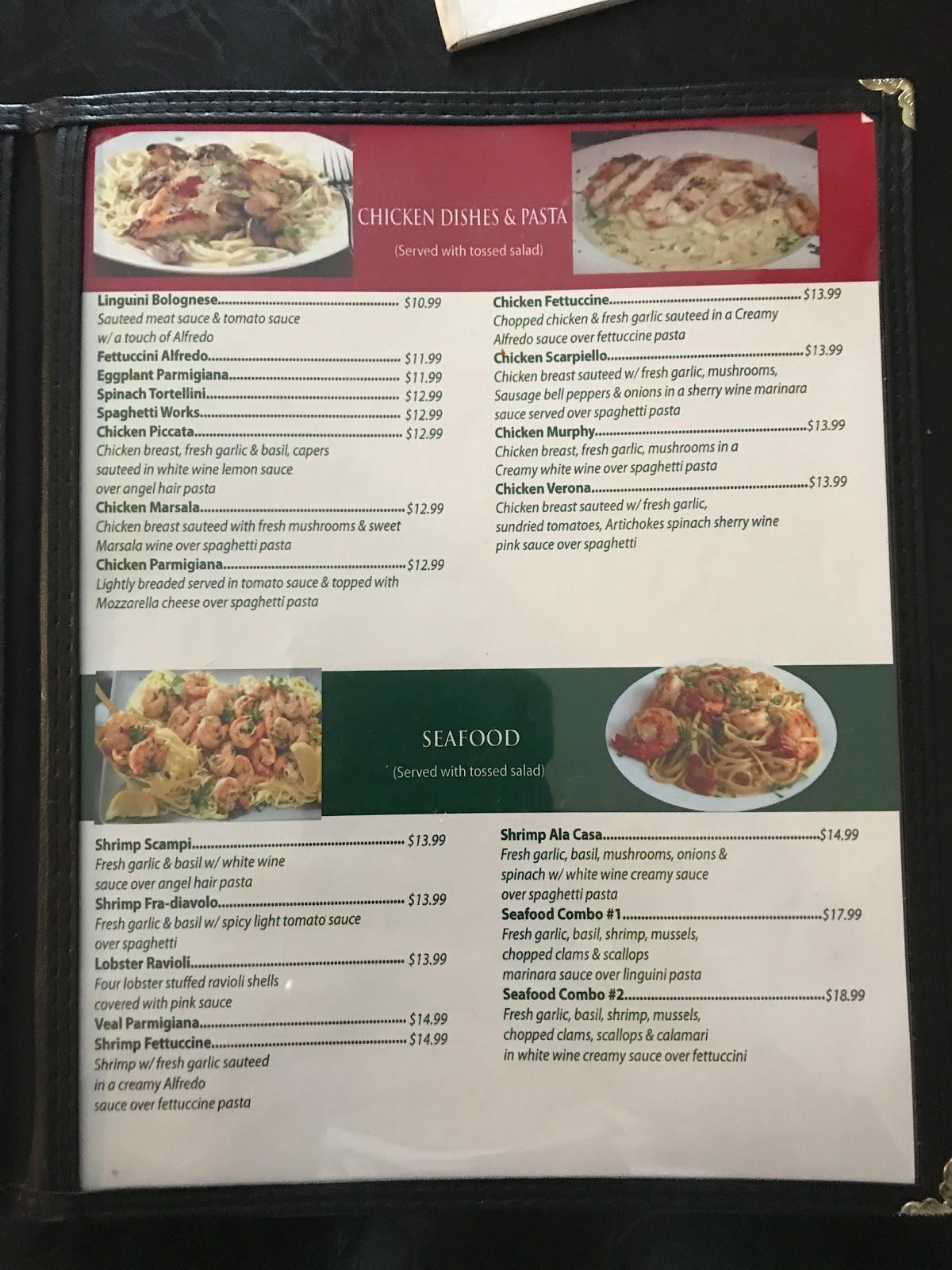 Menu at Verona Italian Restaurant, Benton