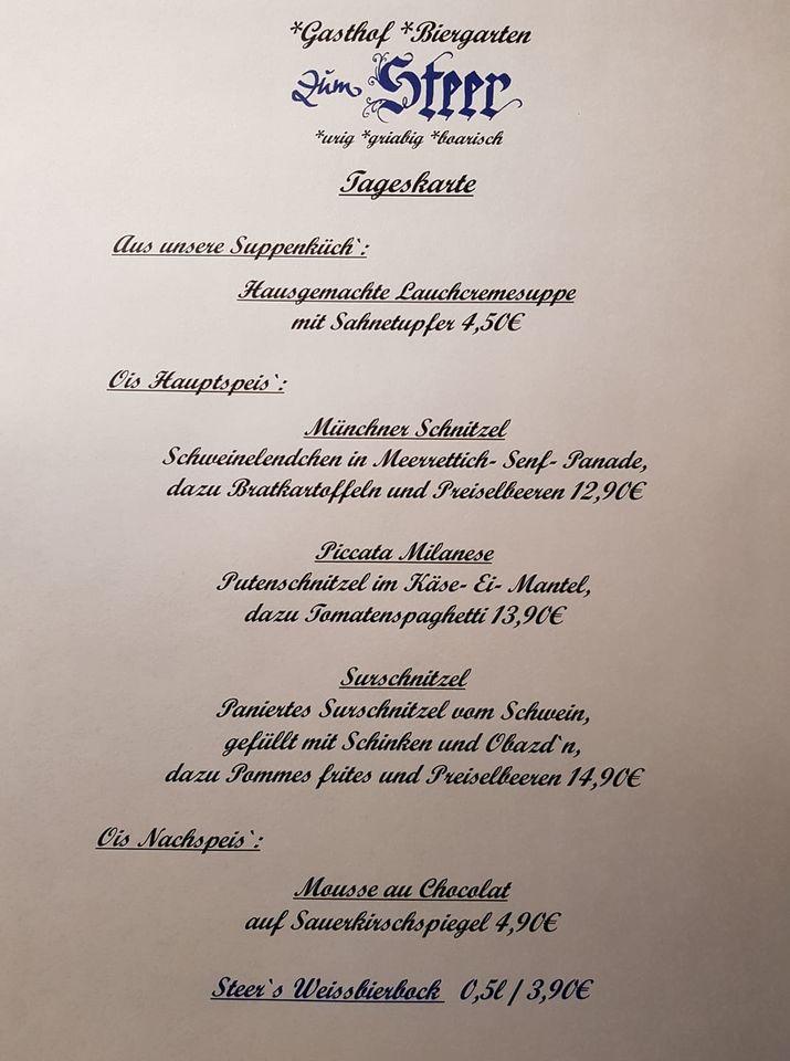 Speisekarte von Gasthof "zum Steer" restaurant, Mühldorf am Inn