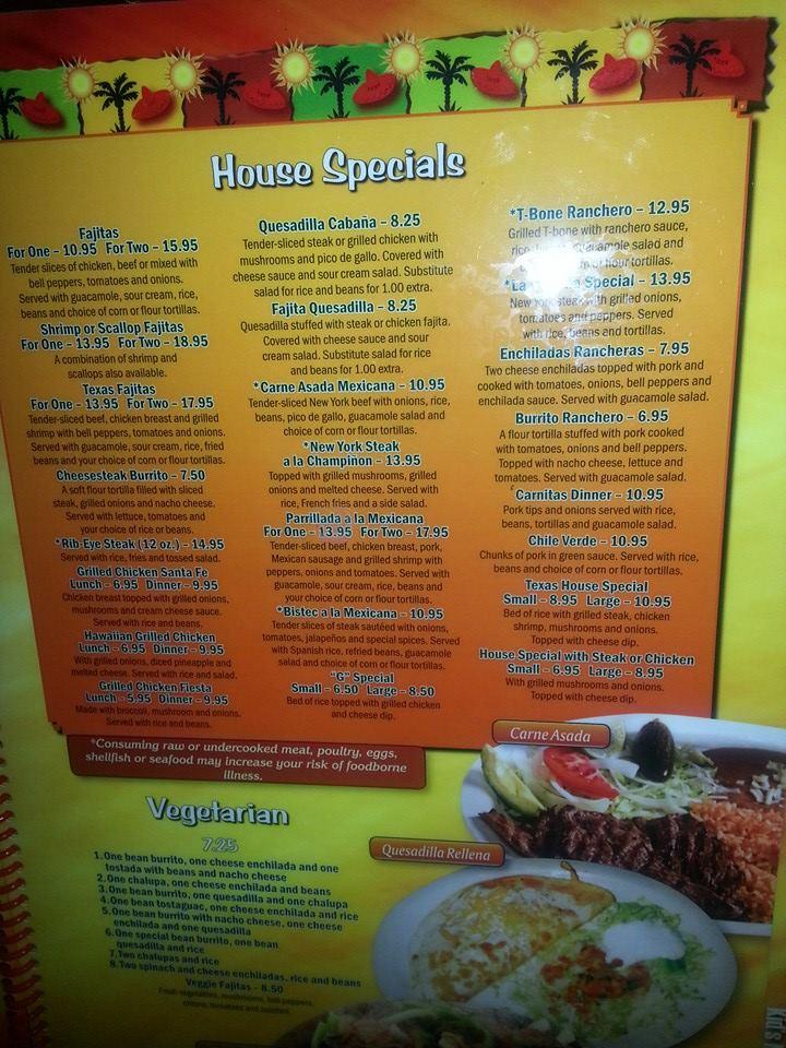 Menu at La Cabana Mexican Restaurant Express, Cochran