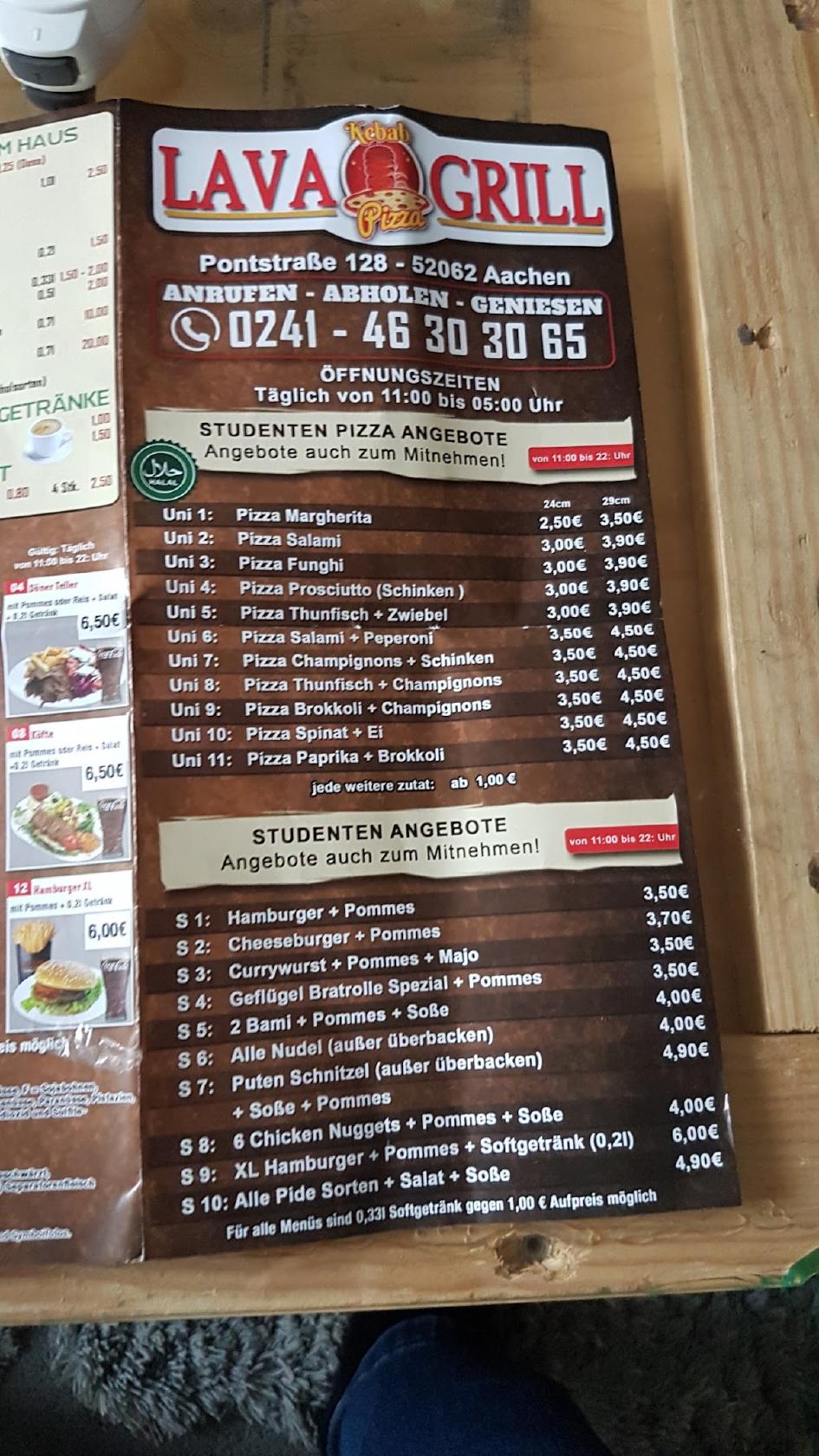 Speisekarte von Lava Grill restaurant, Aachen