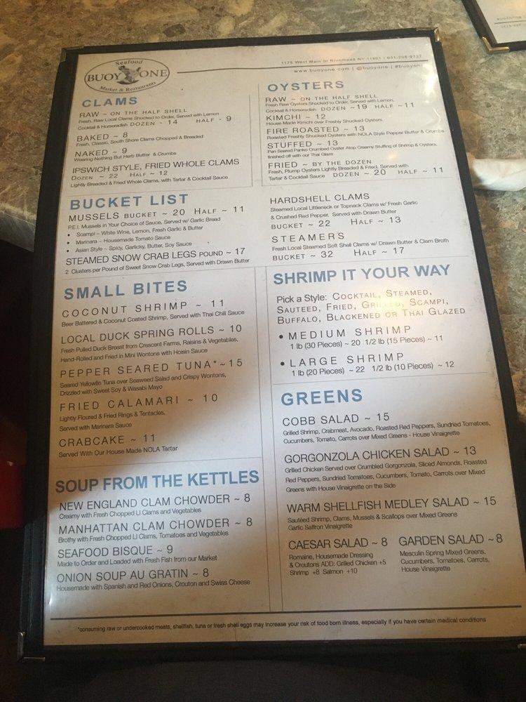 Menu at Buoy One - Riverhead restaurant, Riverhead, W Main St