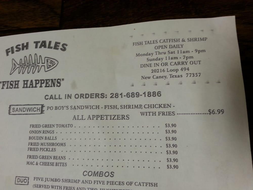 Menu at Fish Tales restaurant, New Caney, TX-494 Loop