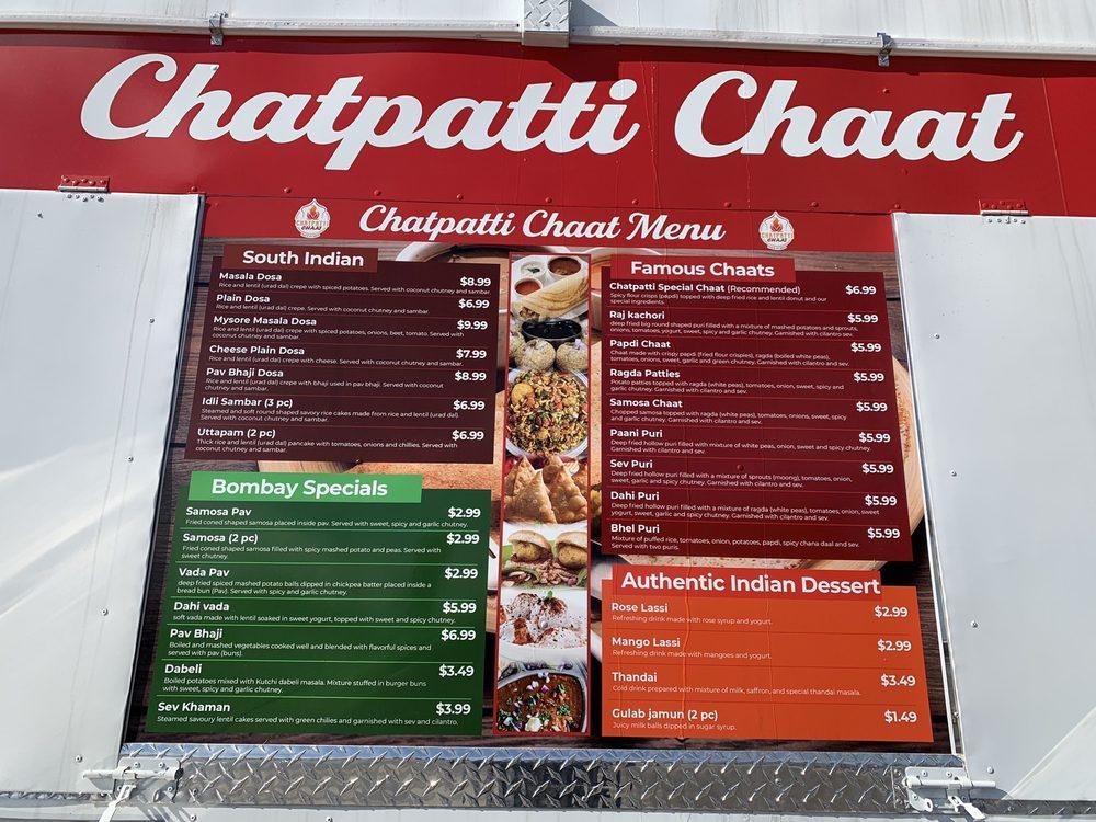 Menu at Chatpatti Chaat, Austin, N Lake Creek Pkwy
