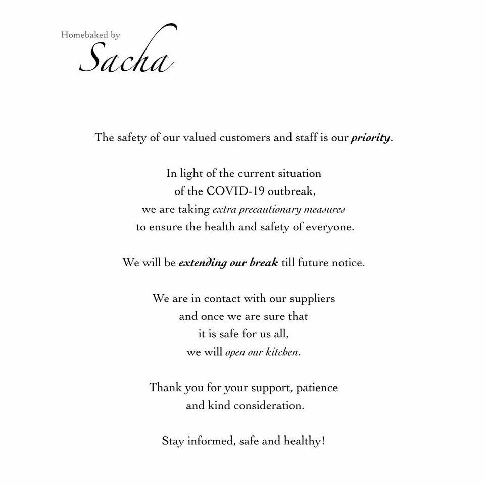 Menu at Homebaked by Sacha restaurant, Pasig