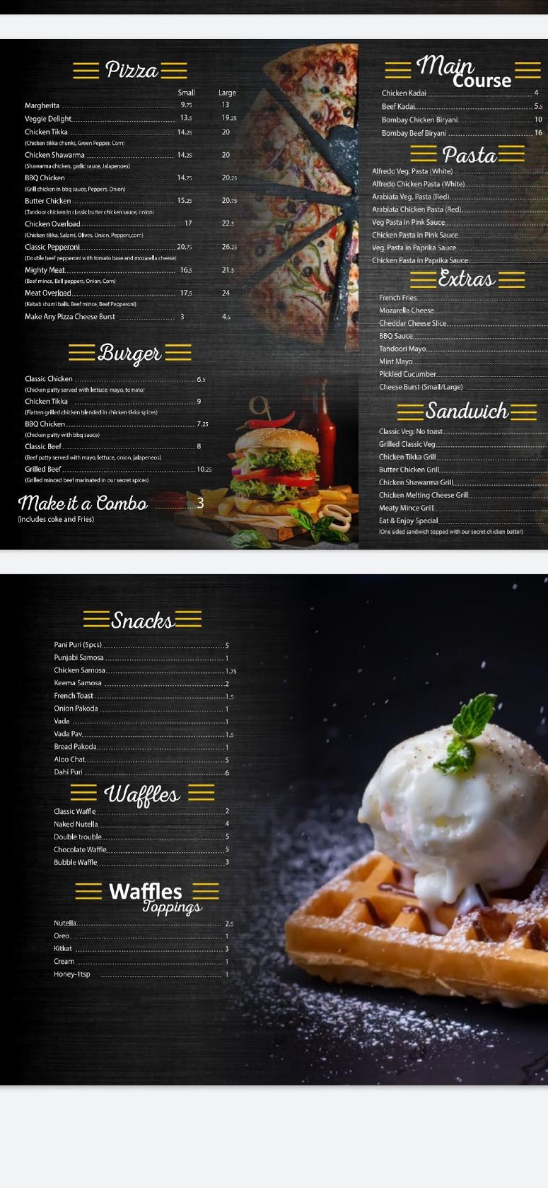 Menu at Eat and Enjoy Cafeteria, Abu Dhabi