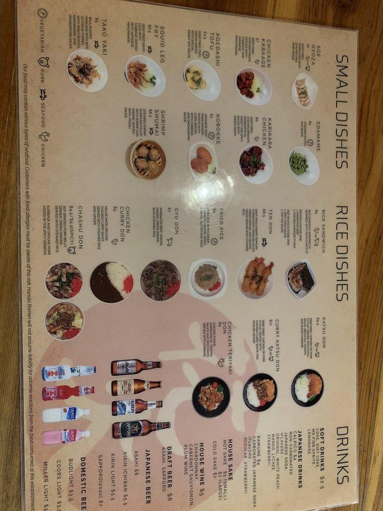 Menu at Hanabi Ramen Carrollton restaurant, Carrollton