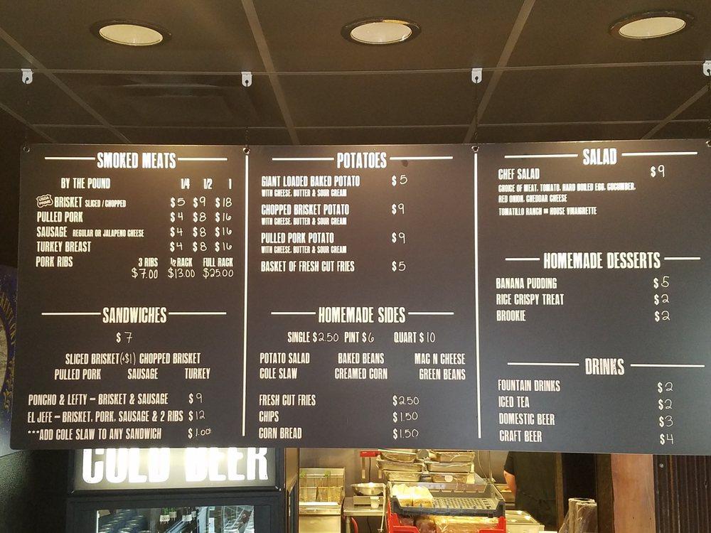 Menu at Harmon’s Barbecue, Fort Wright