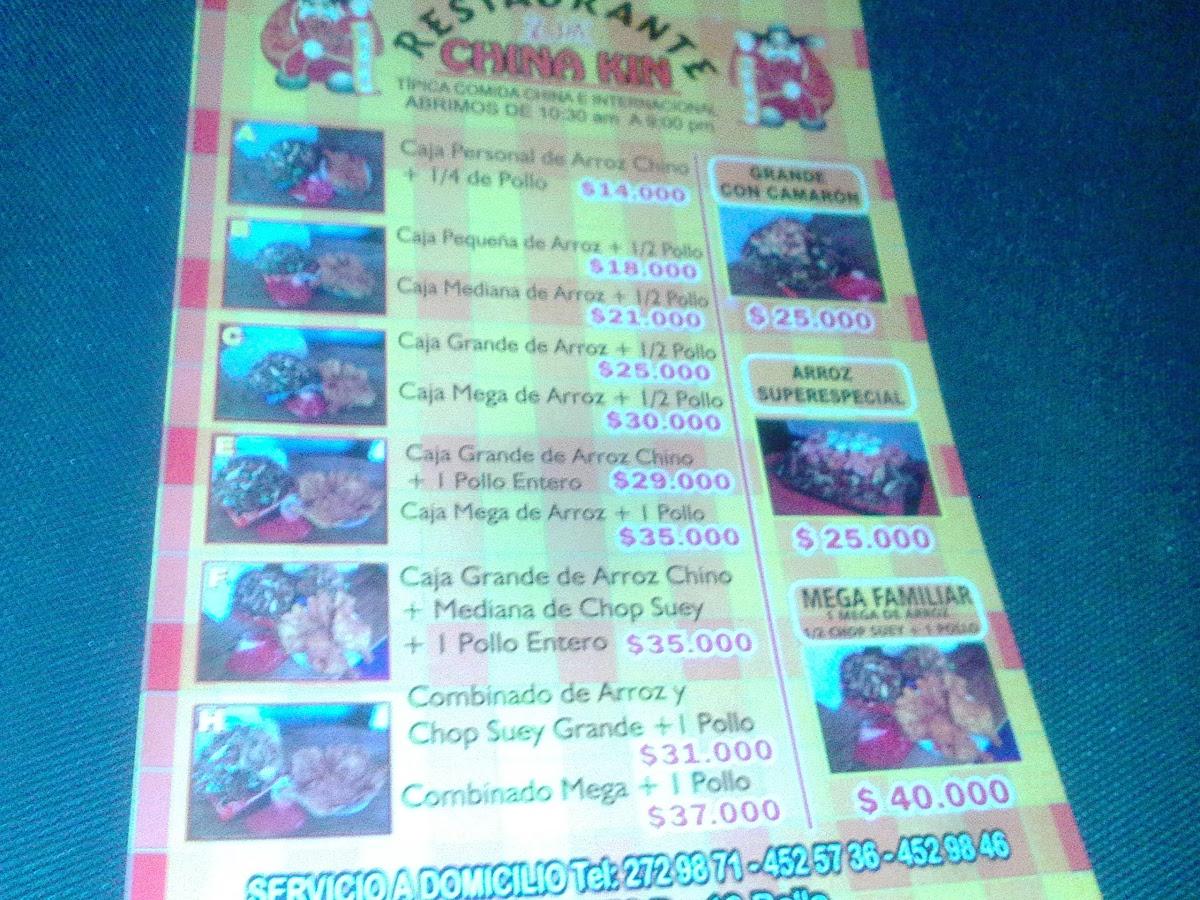 Menu at CHINA KiN restaurant, Bello