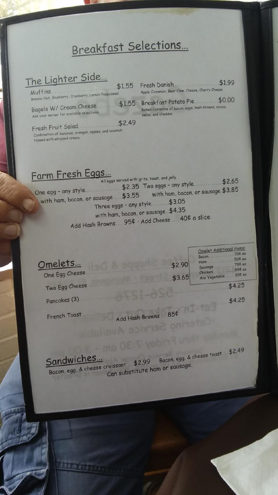 Menu at Gazebo Coffee Shoppe & Deli cafe, Marianna