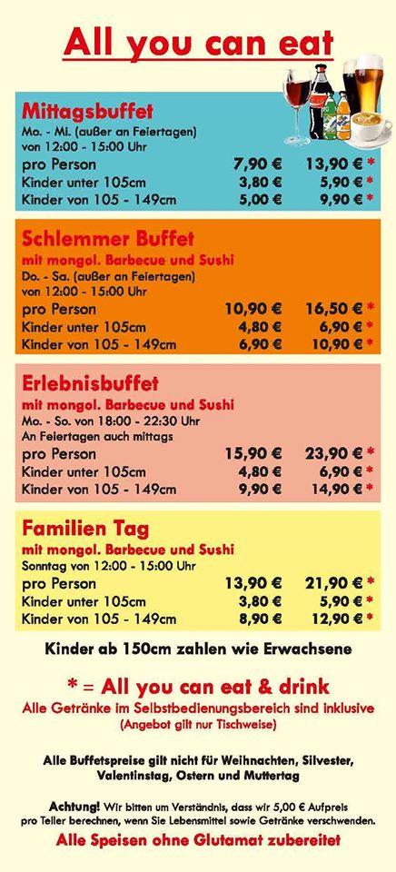 Menu at Good Luck restaurant, Dreieich
