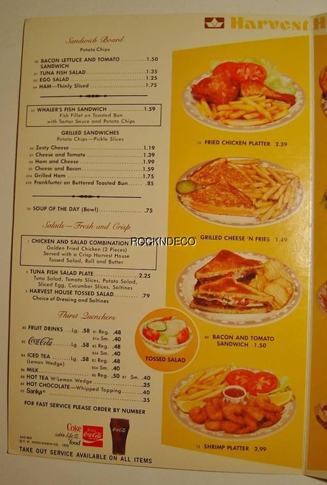 Menu at Harvest House restaurant, Three Hills