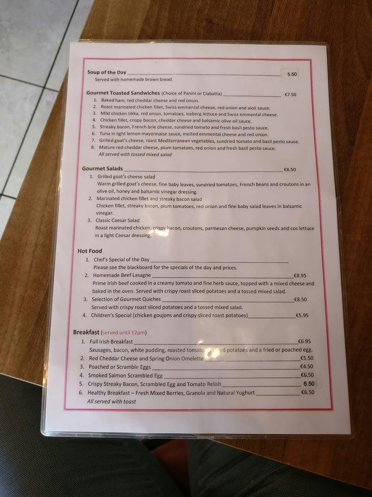 Carta de Le Petit Café, Dublin