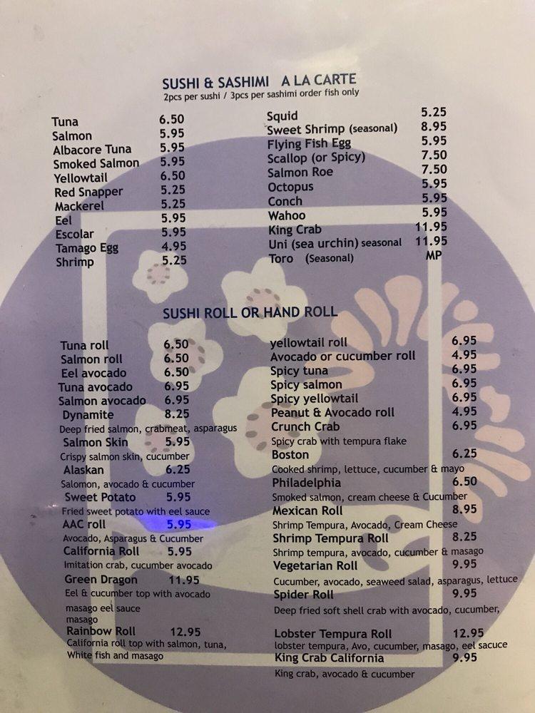 Menu at Maguro Sushi & Steak House restaurant, North Naples