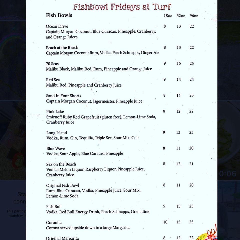 Menu at Terrapin's Turf pub & bar, College Park