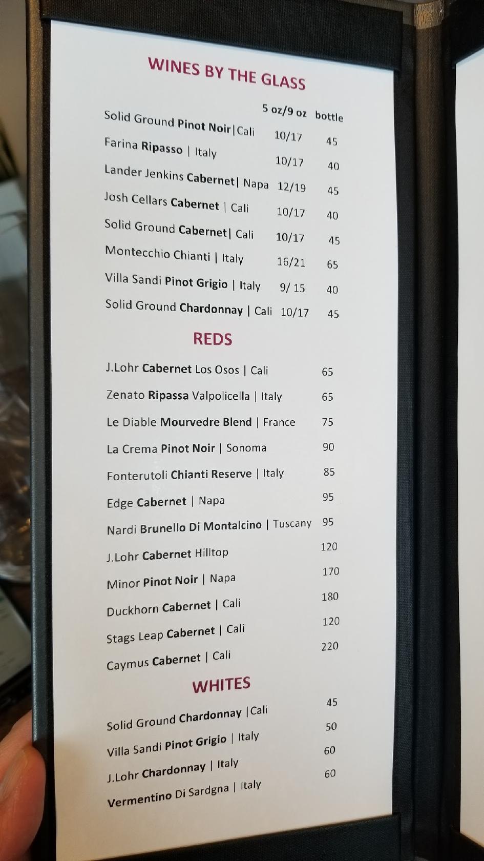 Menu at The Vineyard Resto restaurant, Vaughan