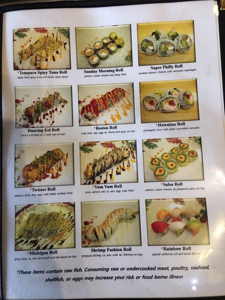 Menu at Wow Sushi restaurant, Troy