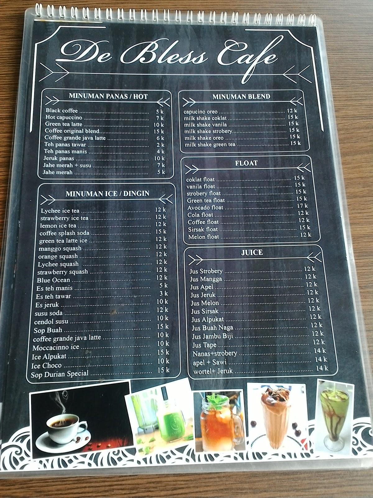 Menu at De Bless Cafe & Resto, Jakarta