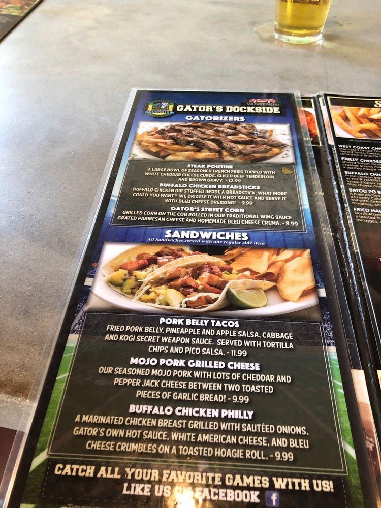 Menu at Gator's Portside Port Canaveral restaurant, Port Canaveral