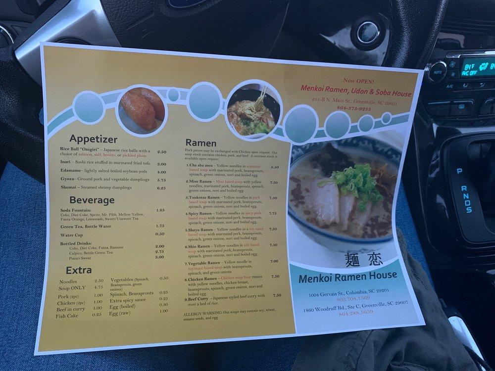 Menu at Menkoi Ramen House Gervais restaurant, Columbia