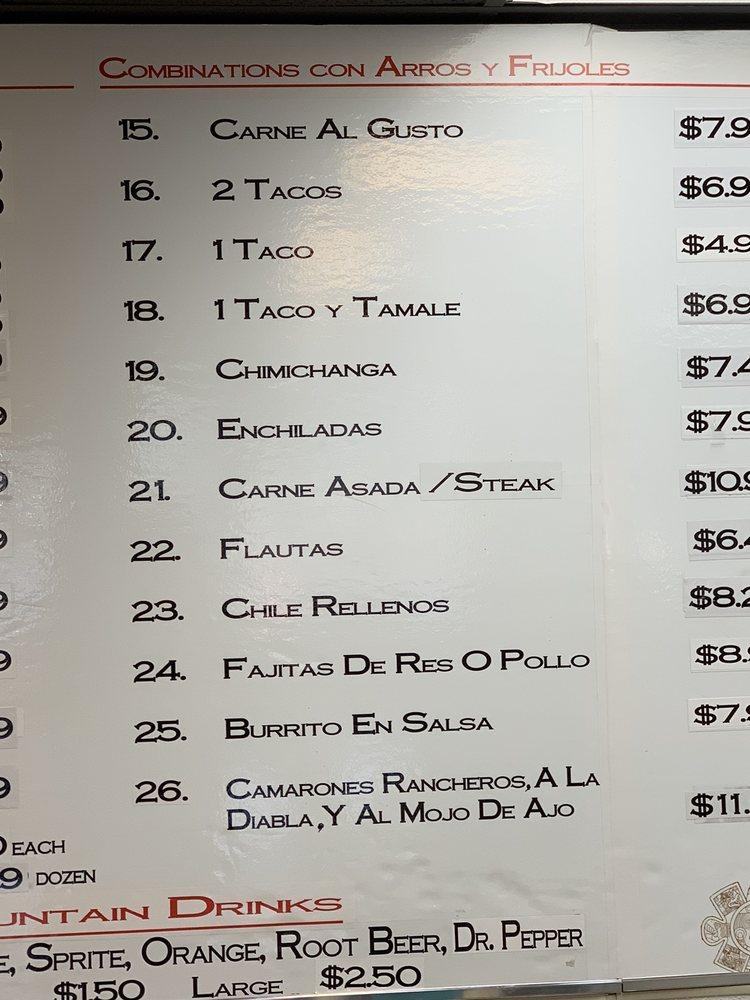 Menu at Azteca Grill & Bakery, Fallon